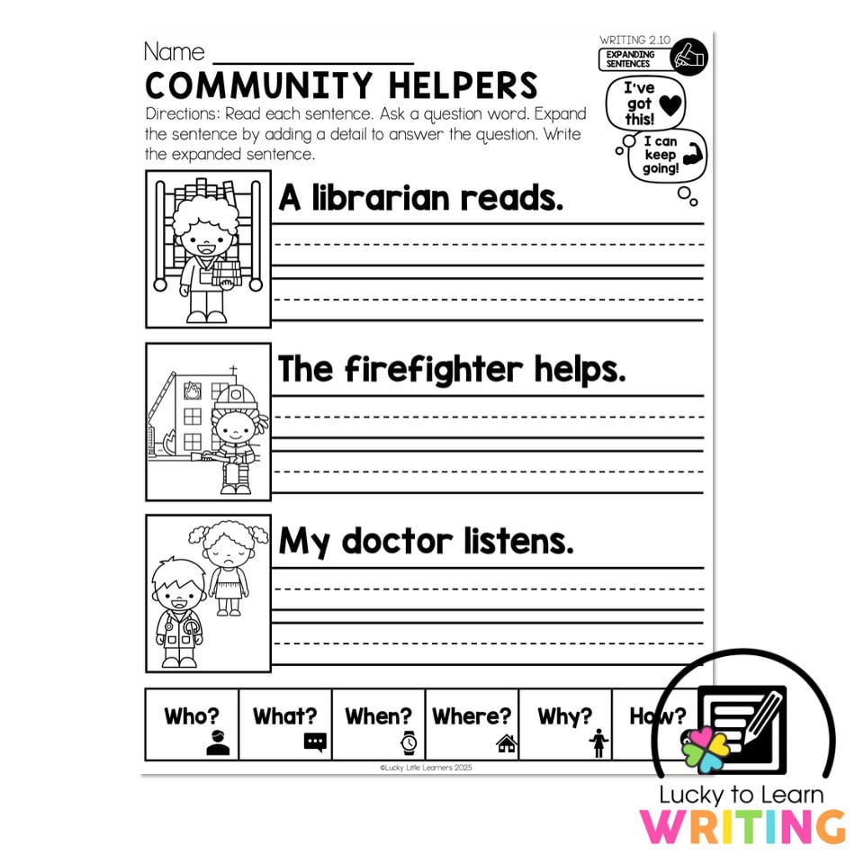 Lucky to Learn Writing 1st Grade - Intro to Informational - Writing 2. ...