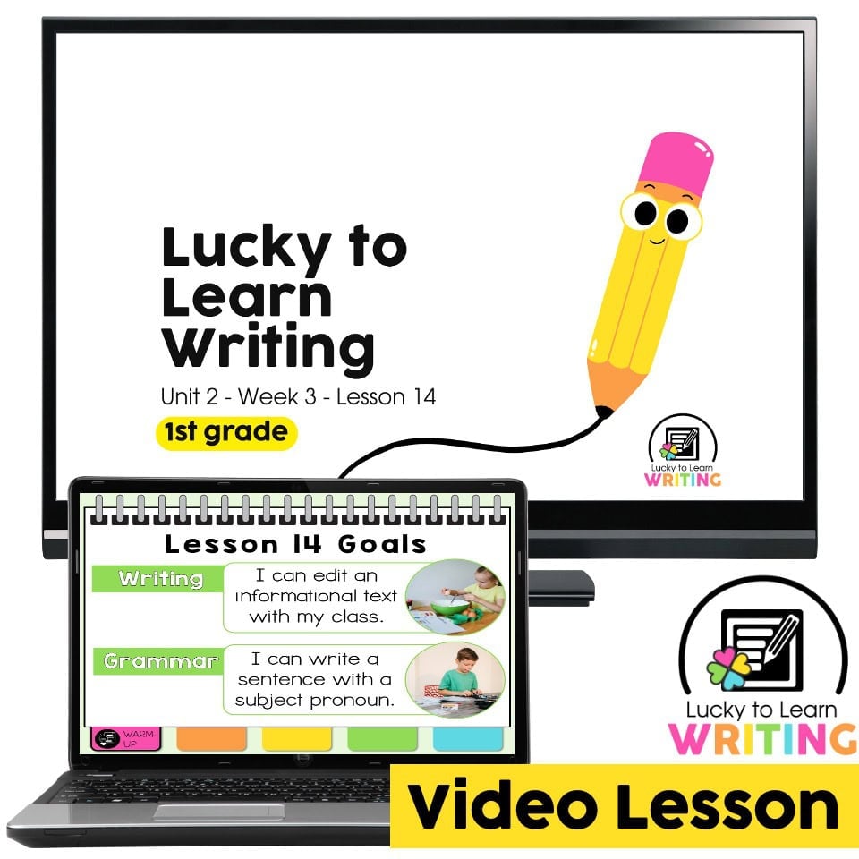 Lucky to Learn Writing 1st Grade - Intro to Informational - Writing 2. ...