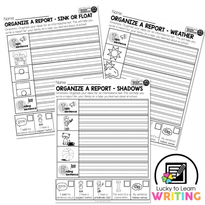 Lucky to Learn Writing 1st Grade - Intro to Informational - Writing 2. ...