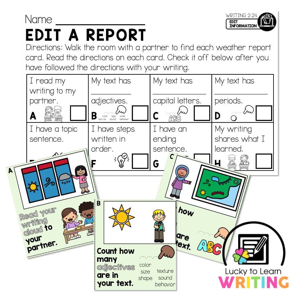 Lucky to Learn Writing 1st Grade - Intro to Informational - Writing 2. ...