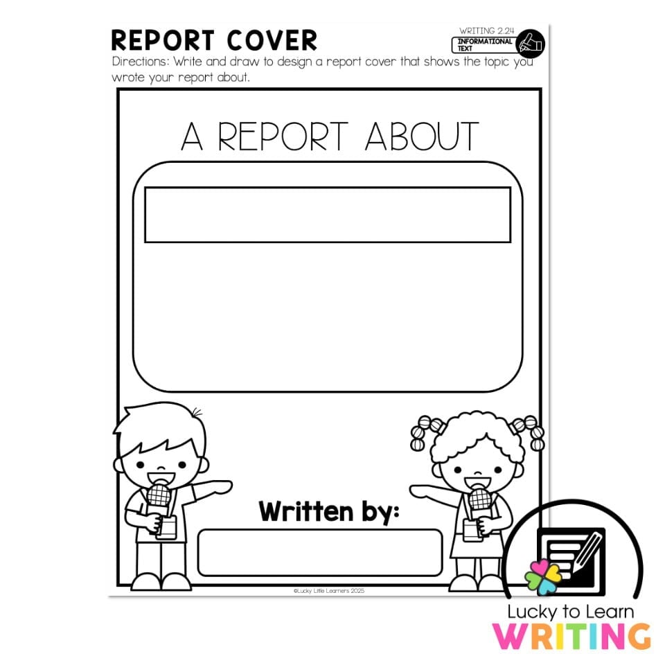 Lucky to Learn Writing 1st Grade - Intro to Informational - Writing 2. ...