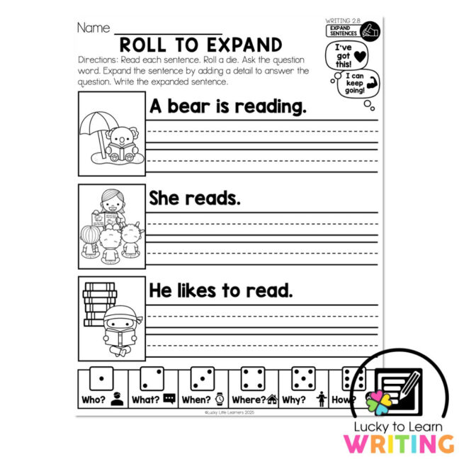 Lucky to Learn Writing 1st Grade - Intro to Informational - Writing 2.8 ...