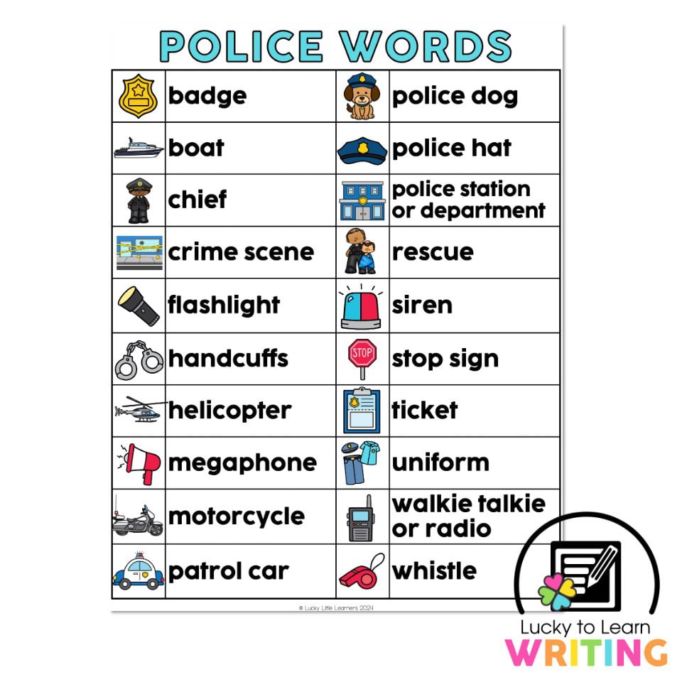 Lucky to Learn Writing - Unit 1 Foundations - Week 5 – Word List ...