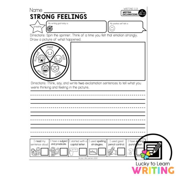 Lucky to Learn Writing - Unit 1 Foundations - Writing 1.13 - Writing ...