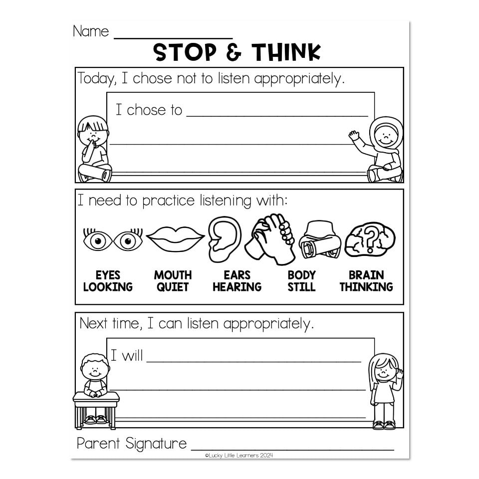 Time to Talk - Behavior - Lesson 2 - Active Listening - Stop and Think ...