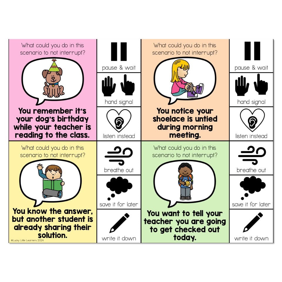 Time to Talk - Behavior - Lesson 3 - Interrupting vs Waiting - Scenario ...