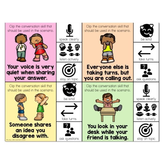 Time to Talk - Behavior - Lesson 4 - Conversation Skills - Scenario ...