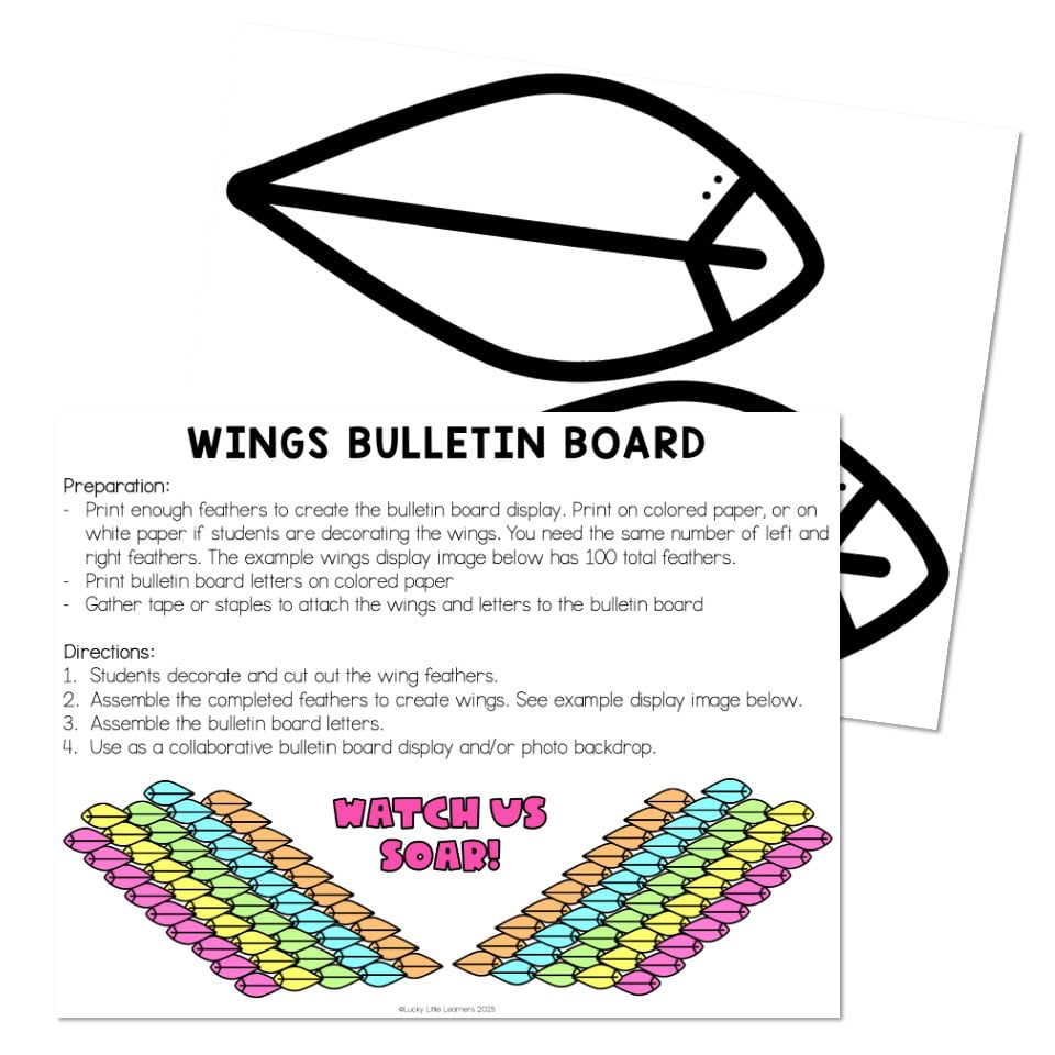 Collaborative Wings Bulletin Board - Watch Us Soar - Lucky Little Learners