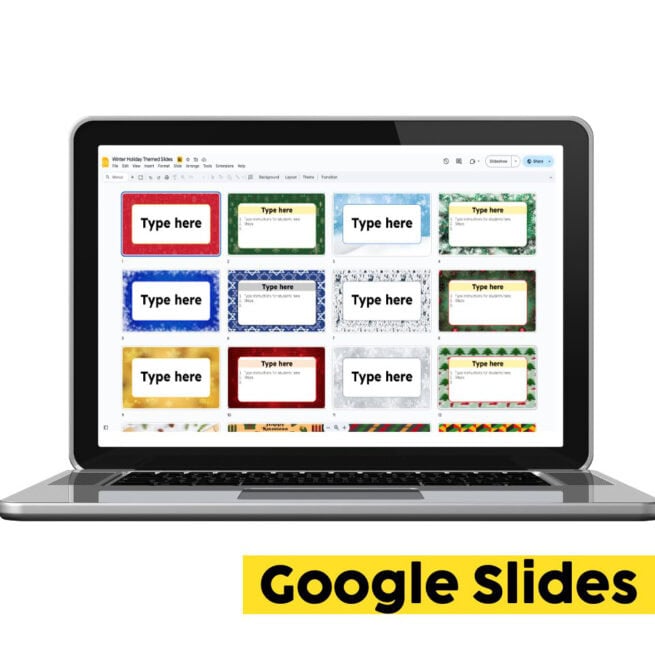Winter Holiday Themed Daily Slides - Google Slides - Lucky Little Learners
