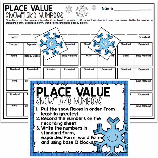 1st Grade January Math Center - Place Value - Greatest to least - Lucky ...