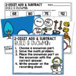 2nd Grade January Math Center - 2-Digit Addition and Subtraction ...