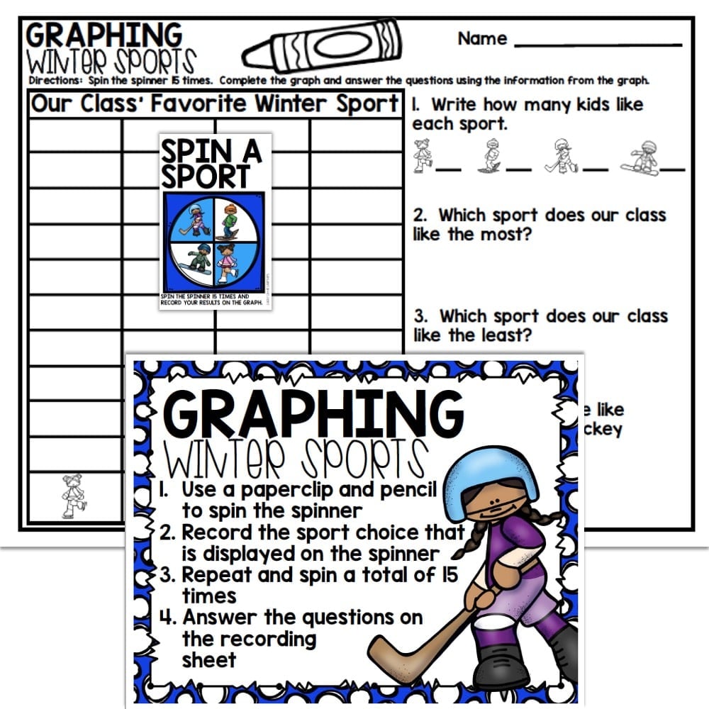 2nd Grade January Math Center - Graphing - Lucky Little Learners