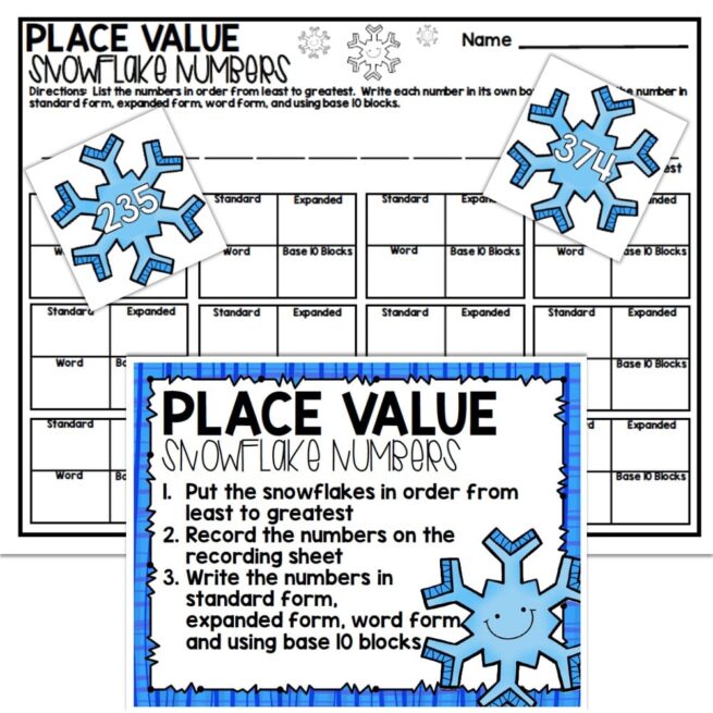 2nd Grade January Math Center - Place Value - Lucky Little Learners