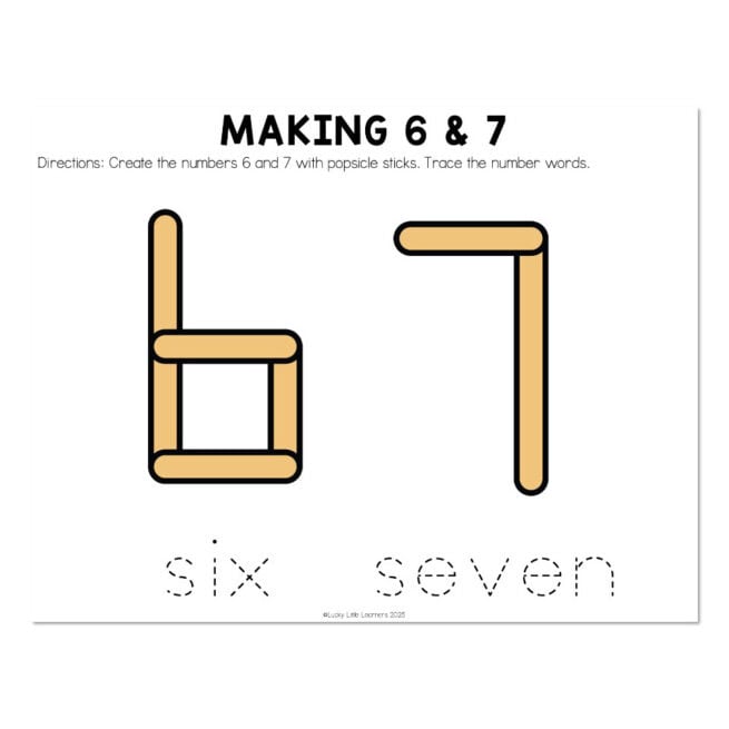 67th Day of School - 6-7 Activities - Popsicle Sticks - Lucky Little ...