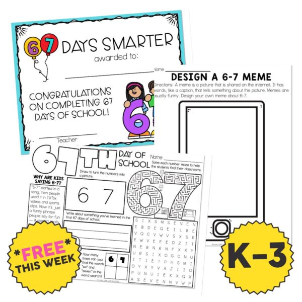 67th Day of School - 6-7 Activities Sample - Lucky Little Learners