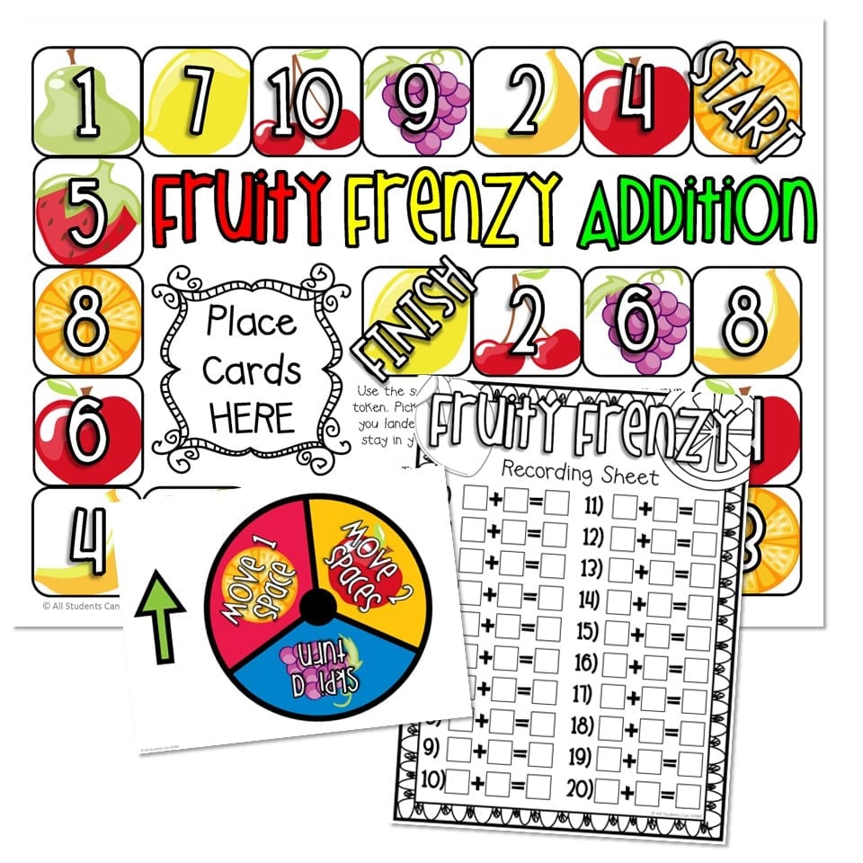 Addition Math Games - Fruity Frenzy - Lucky Little Learners