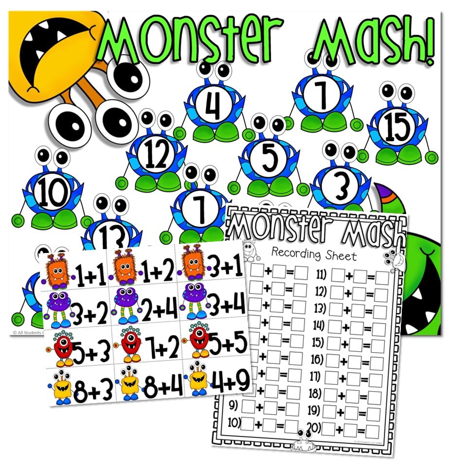 Addition Math Games - Monster Mash - Lucky Little Learners