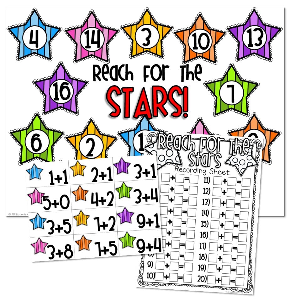 Addition Math Games - Reach For the Stars - Lucky Little Learners