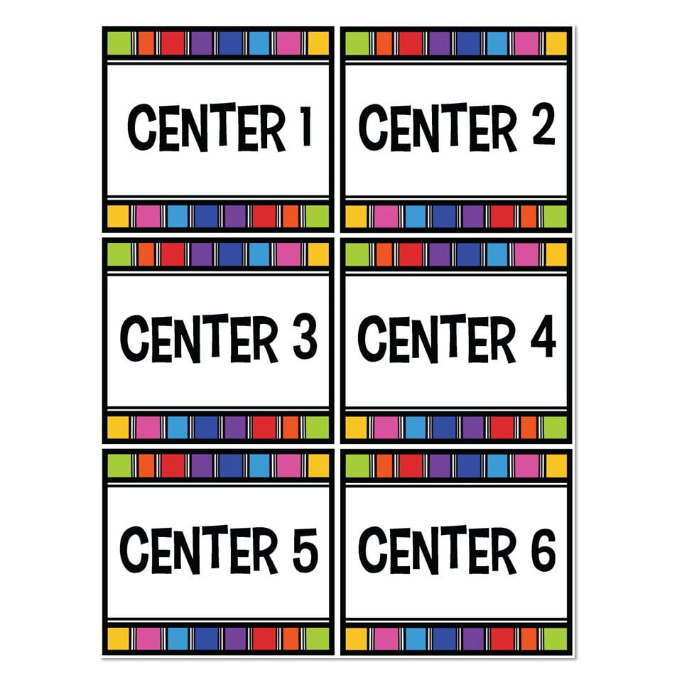 Classroom Organization Labels - Centers - Large - Lucky Little Learners