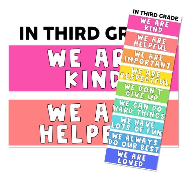 Classroom Setup – Bulletins – 3rd Grade Door Banner - Lucky Little Learners