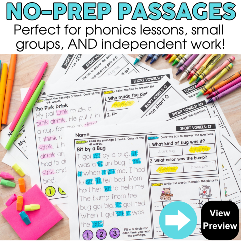 1st Grade Decodable Passages Bundle - Lucky Little Learners