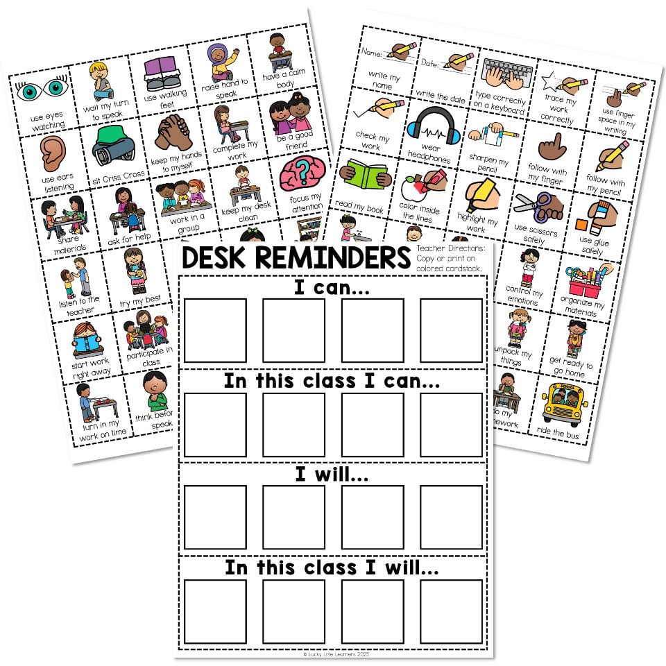 Desk Reminders - Lucky Little Learners