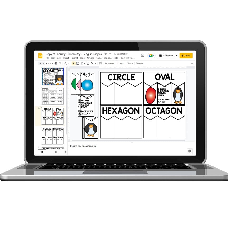 Digital - 1st Grade January Math Center - Geometry - Shapes - Lucky ...