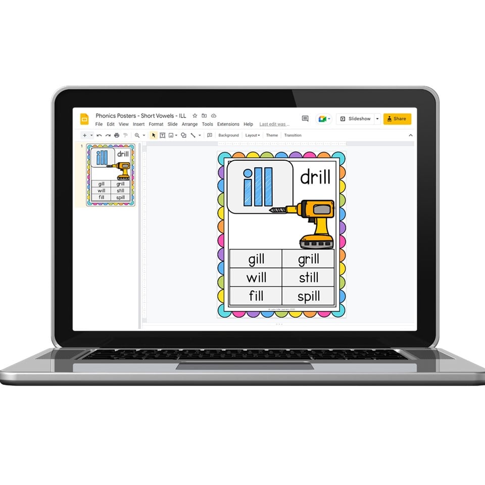 Digital Phonics Posters - Short Vowels - ILL - Lucky Little Learners