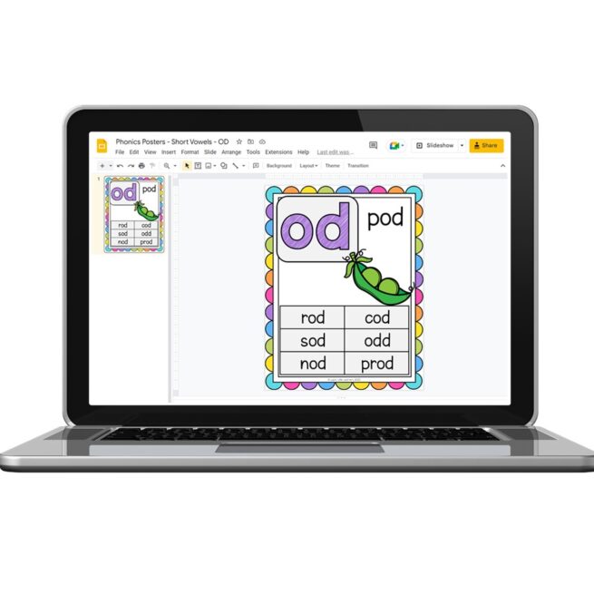 Digital Phonics Posters - Short Vowels - OD - Lucky Little Learners