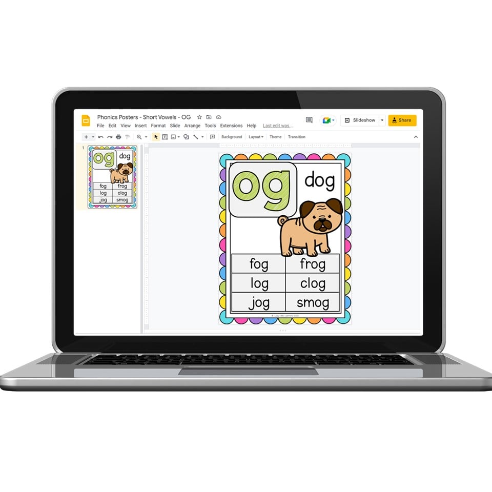Digital Phonics Posters - Short Vowels - OG - Lucky Little Learners