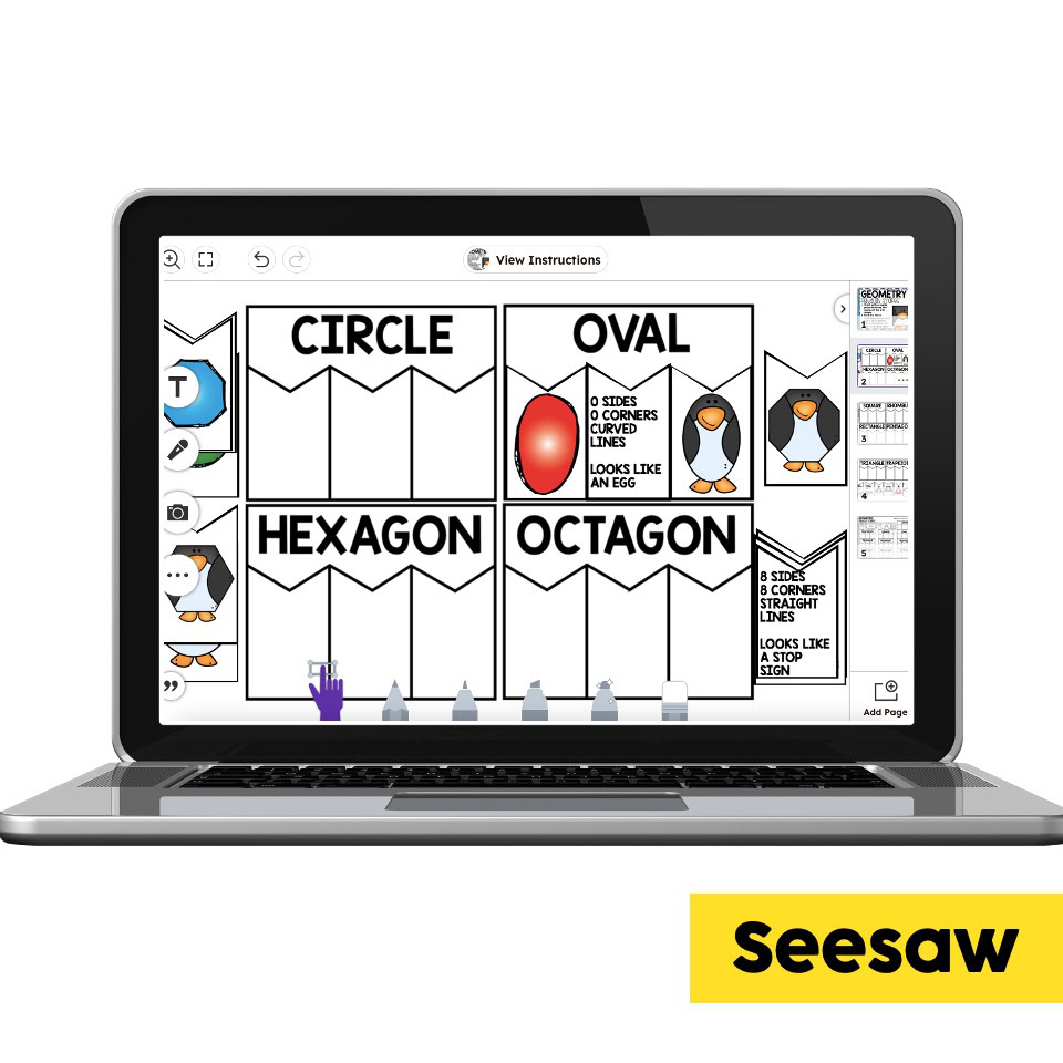 Digital Seesaw - 2nd Grade January Math Center - Geometry - Lucky ...