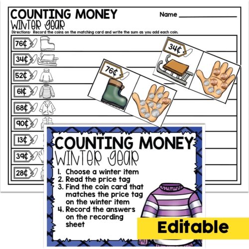 Editable - 1st Grade January Math Center - Counting Money - Lucky ...