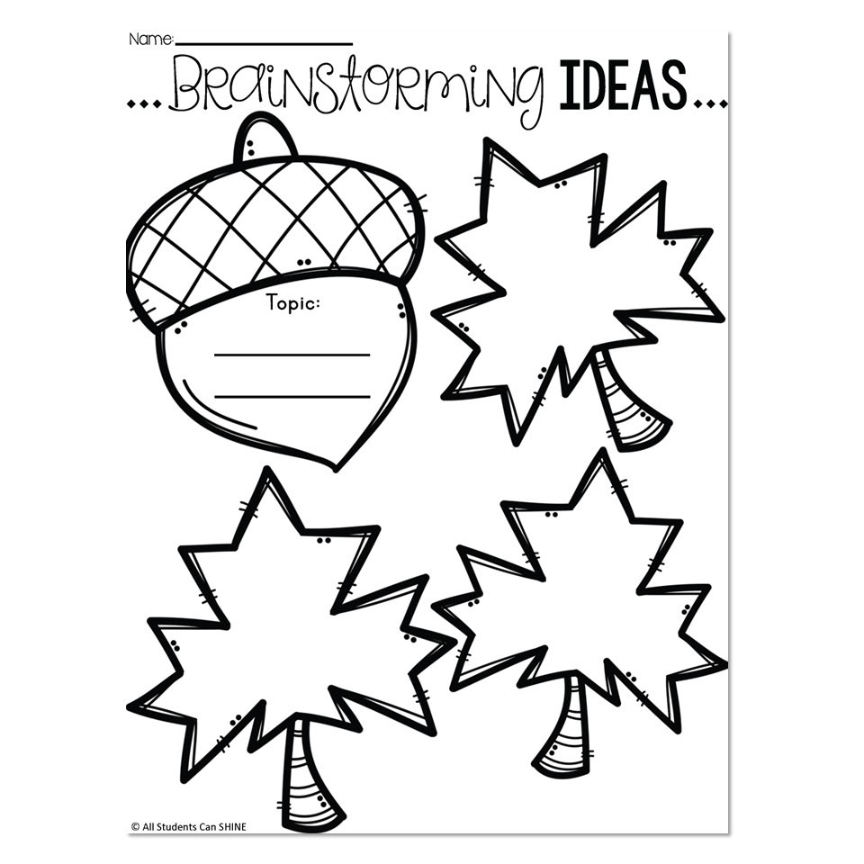 Fall Writer's Workshop - Brainstorming Ideas - Lucky Little Learners