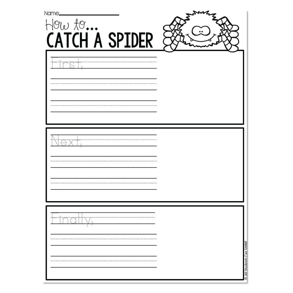 Fall Writer's Workshop - How to Catch a Spider - Lucky Little Learners