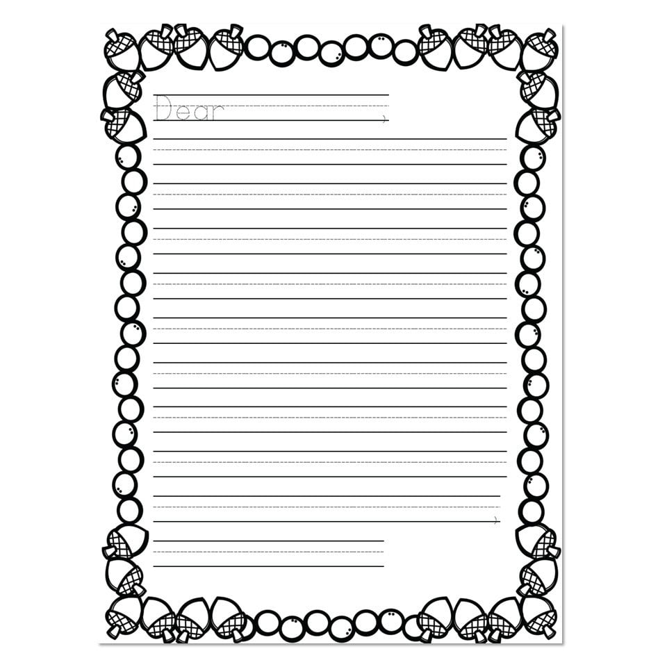 Fall Writer's Workshop - Letter Writing Templates - Lucky Little Learners