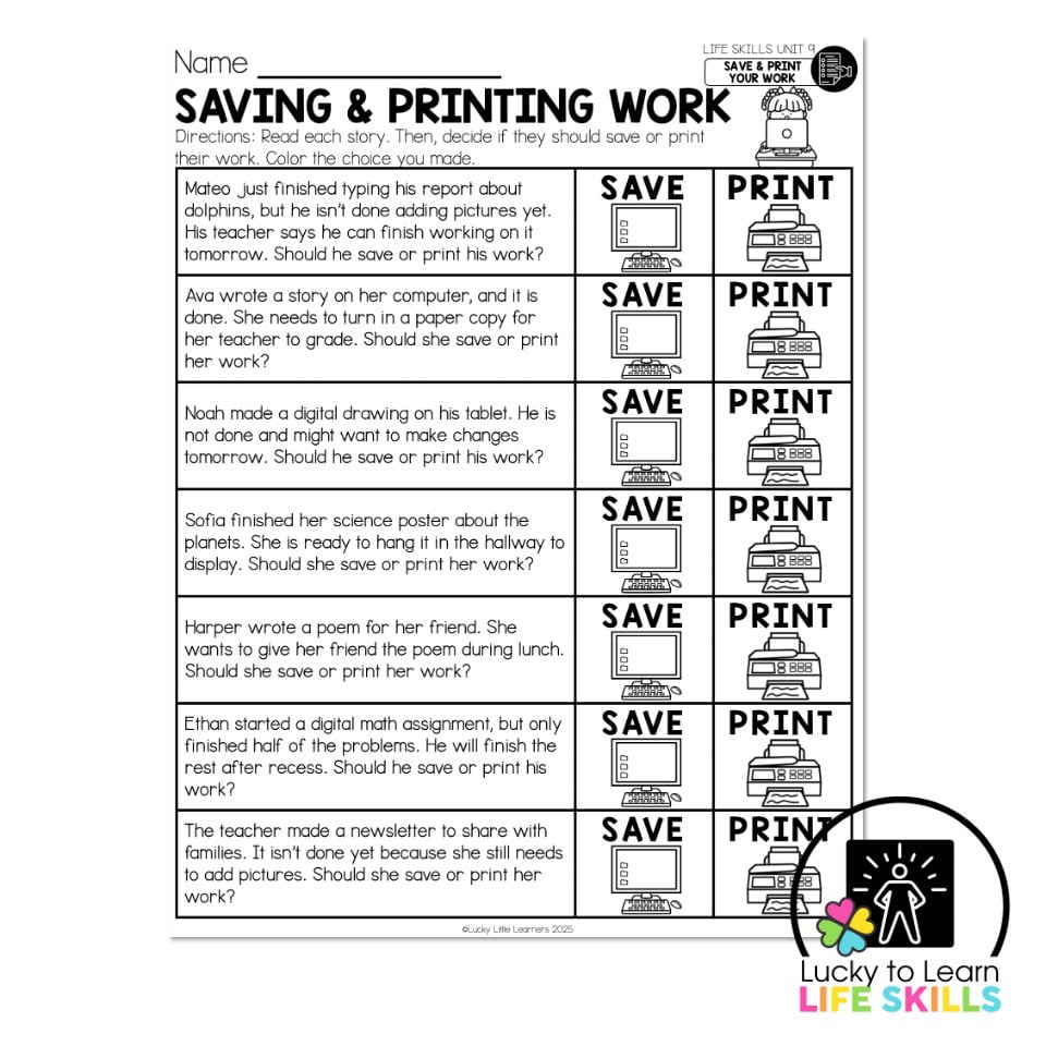 Lucky to Learn Life Skills - Unit 9 Technology and Tools - Save and ...