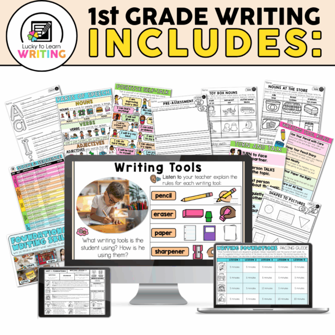Lucky to Learn Writing 1st Grade - Writing Foundations - Lucky Little ...