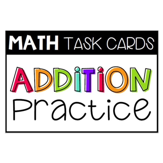 Math Task Cards - Addition - Label - Lucky Little Learners