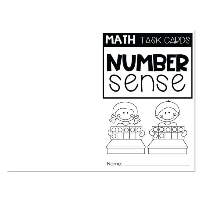 Math Task Cards - Number Sense - Recording Sheet Cover - Lucky Little ...