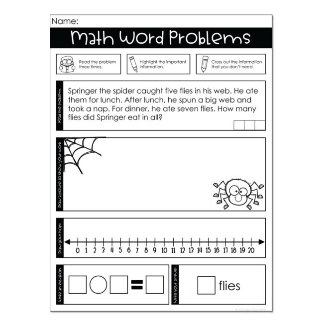 Math Story Problems - Set 2 - Two Step Addition - Lucky Little Learners