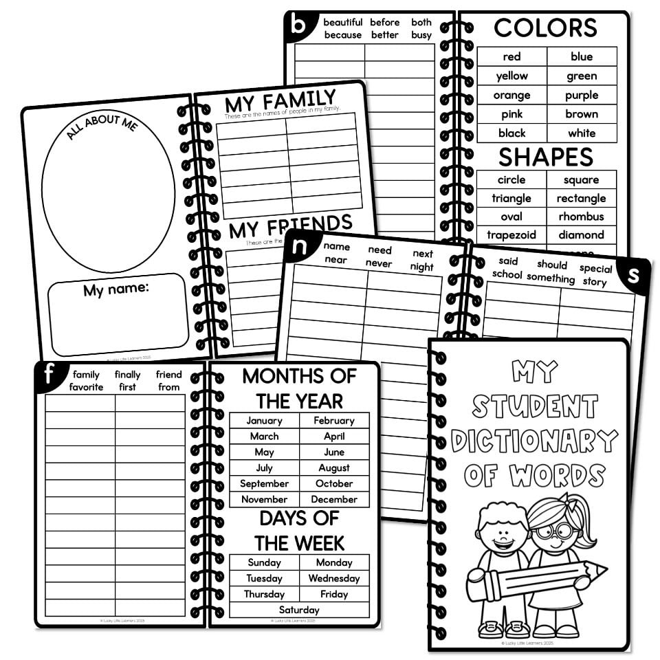 My Student Dictionary of Words - Lucky Little Learners