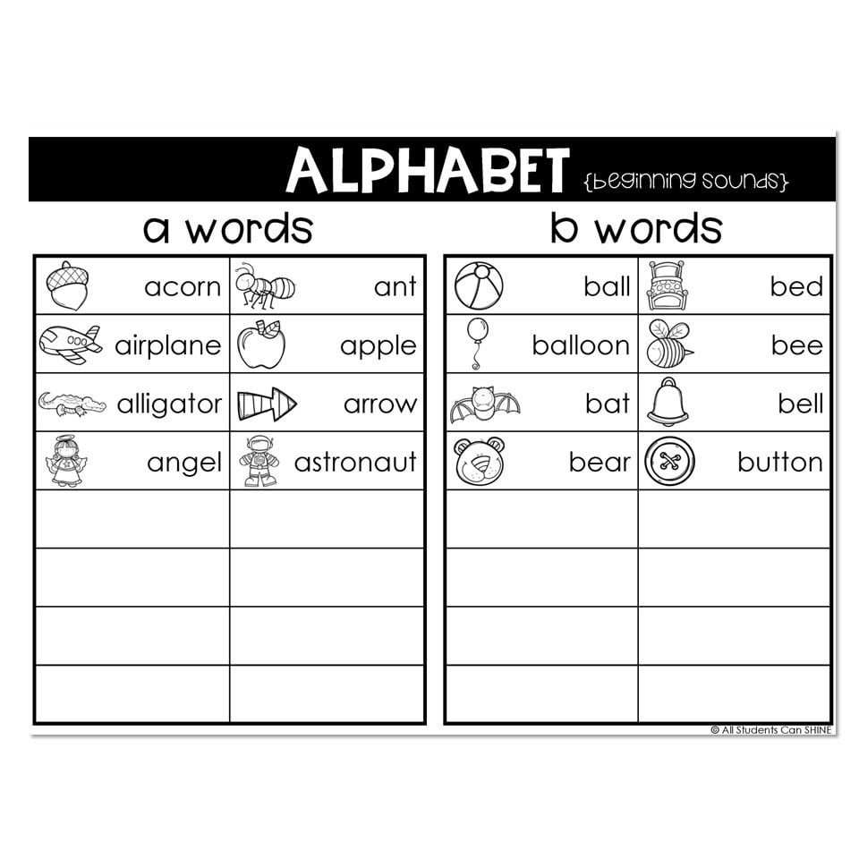 Phonics Dictionary - Alphabet - Lucky Little Learners