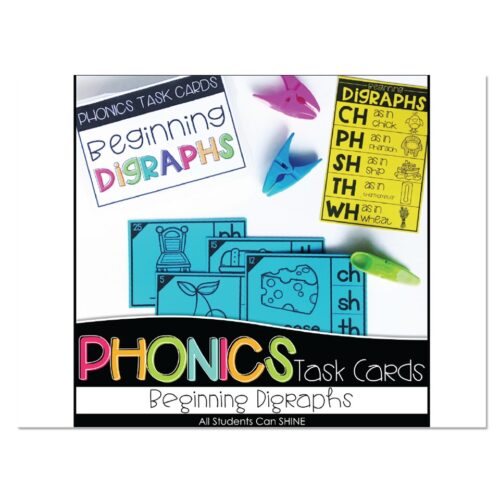 Phonics Task Cards - Beginning Digraphs - Lucky Little Learners