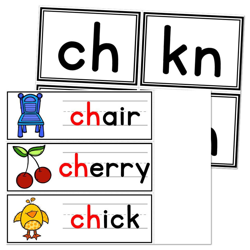 Phonics Word Wall - Beginning Digraphs - Lucky Little Learners