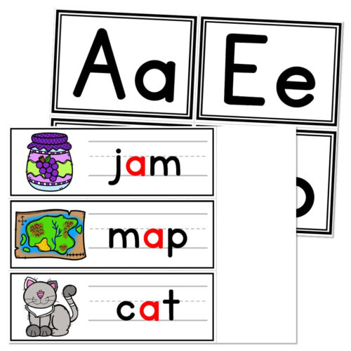 Phonics Word Wall - CVC Words - Lucky Little Learners