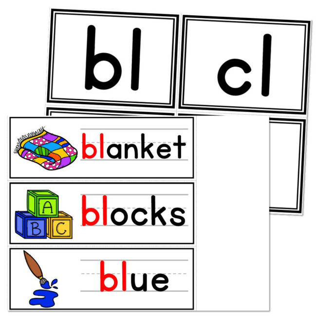 Phonics Word Wall - L Blends - Lucky Little Learners