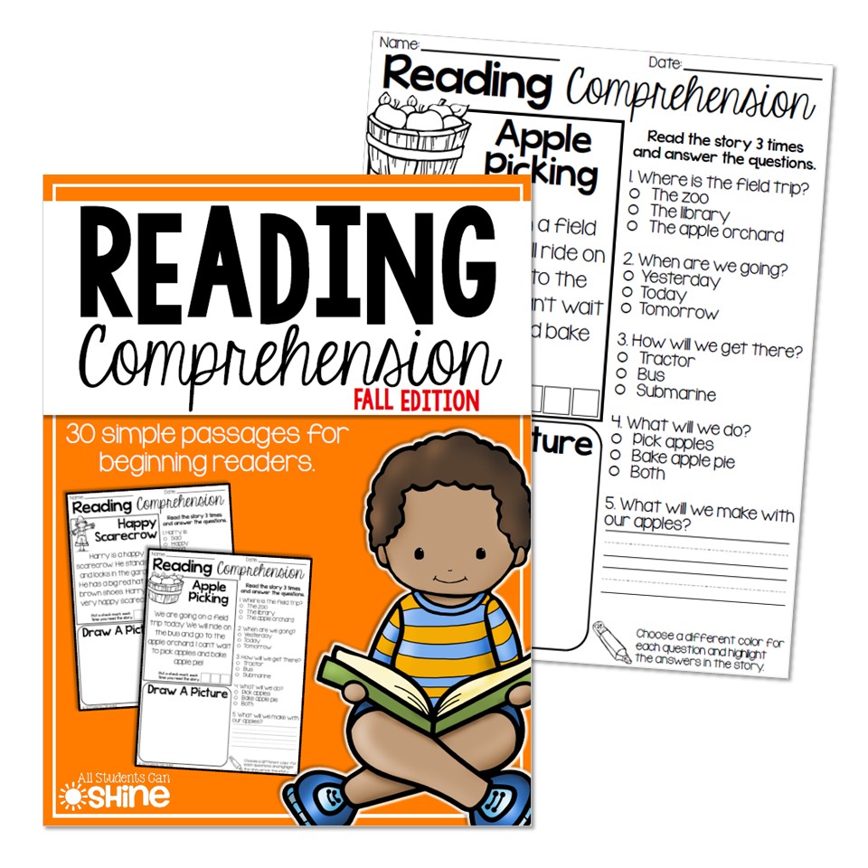 Reading Comprehension Passages and Questions - Kindergarten and 1st ...