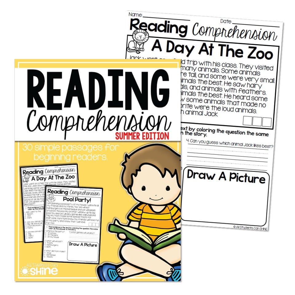 Reading Comprehension Passages and Questions - Kindergarten and 1st ...