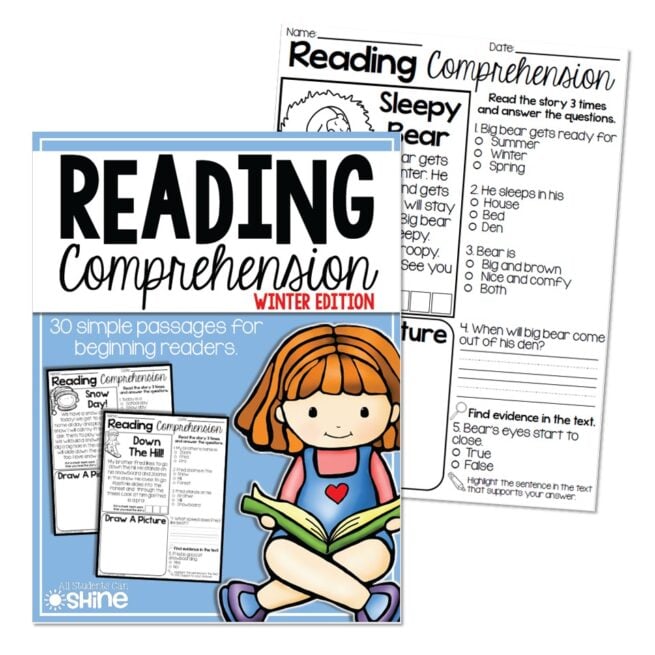 Reading Comprehension Passages and Questions - Kindergarten and 1st ...