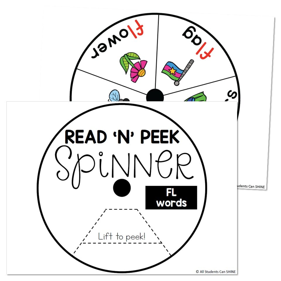 Reading and Phonics Spinners - Blends - FL - Lucky Little Learners